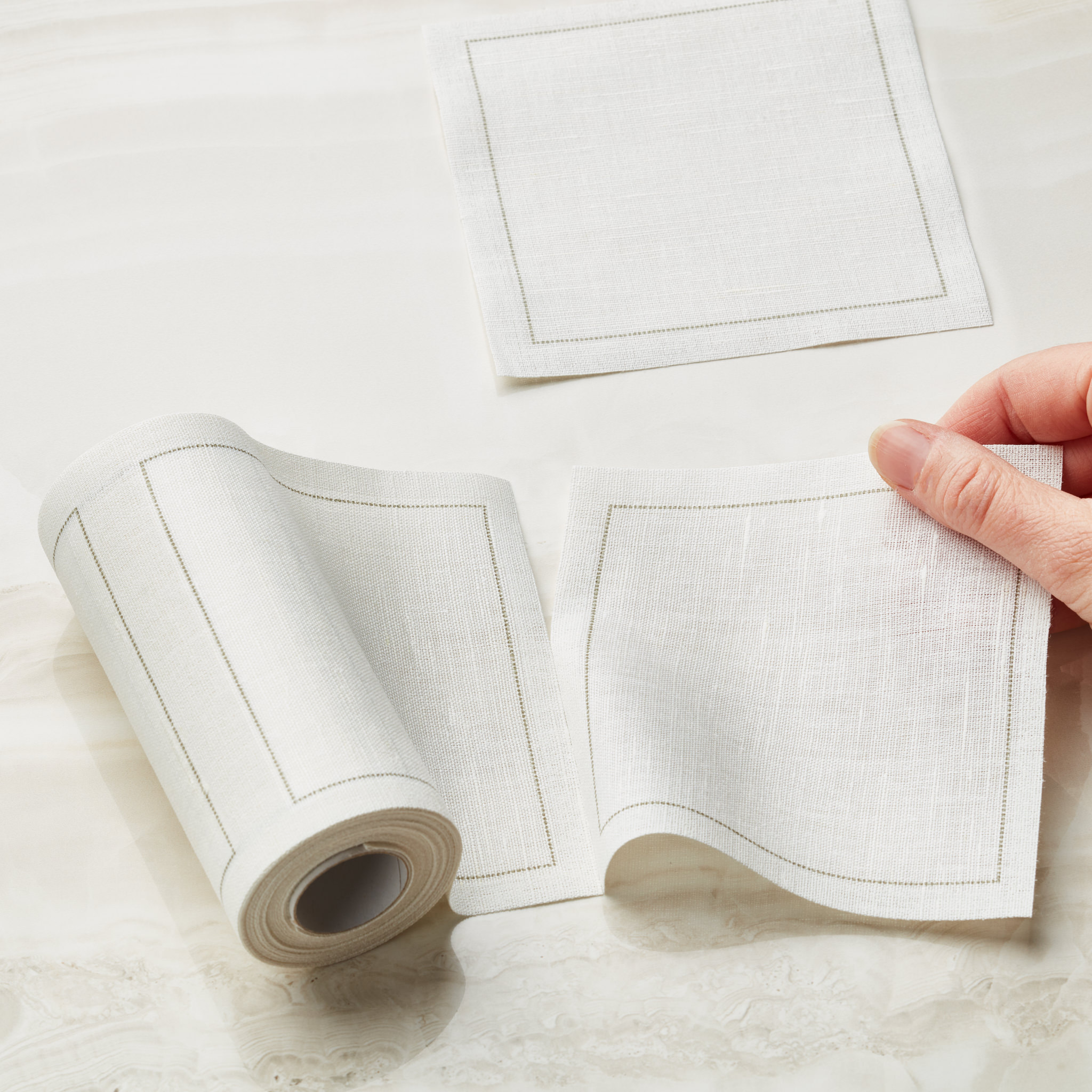 Cream Linen Cocktail Napkins 50 Units