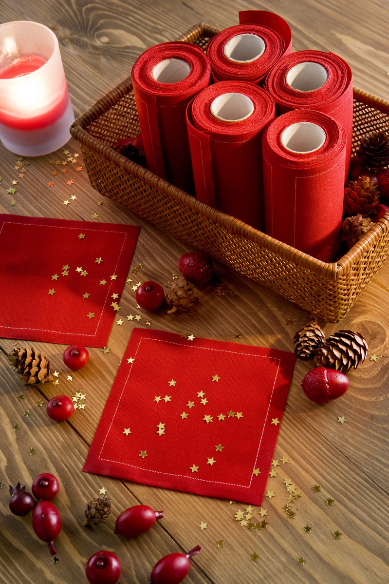 Lipstick Red Cotton Cocktail Napkins 50 Units